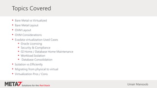 Exadata Deployment Bare Metal vs Virtualized | PDF