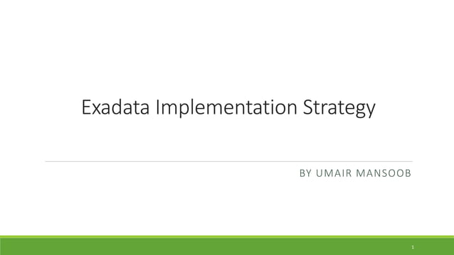 Exadata Implementation strategy | PDF | Data Storage and Warehousing | Computing
