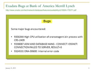 Oracle Exadata - Issues and Challenges | PPT
