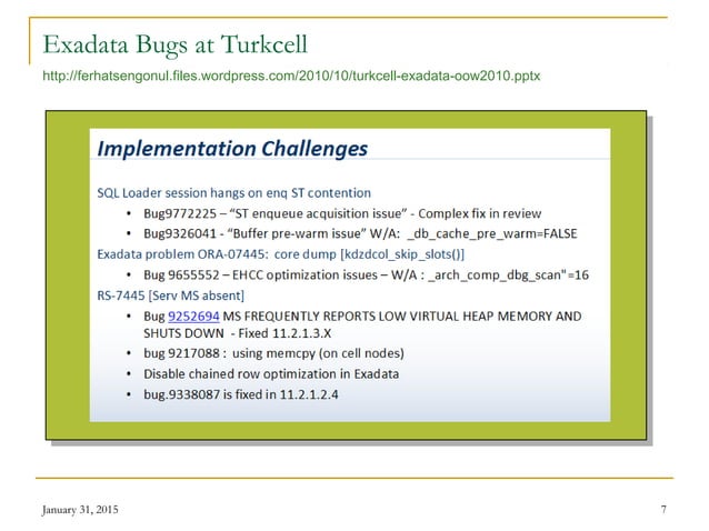 Oracle Exadata - Issues and Challenges | PPT