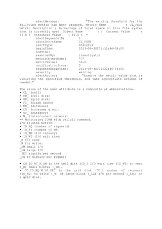 Exadata Cell metrics | DOCX | Operating Systems | Computer Software and Applications