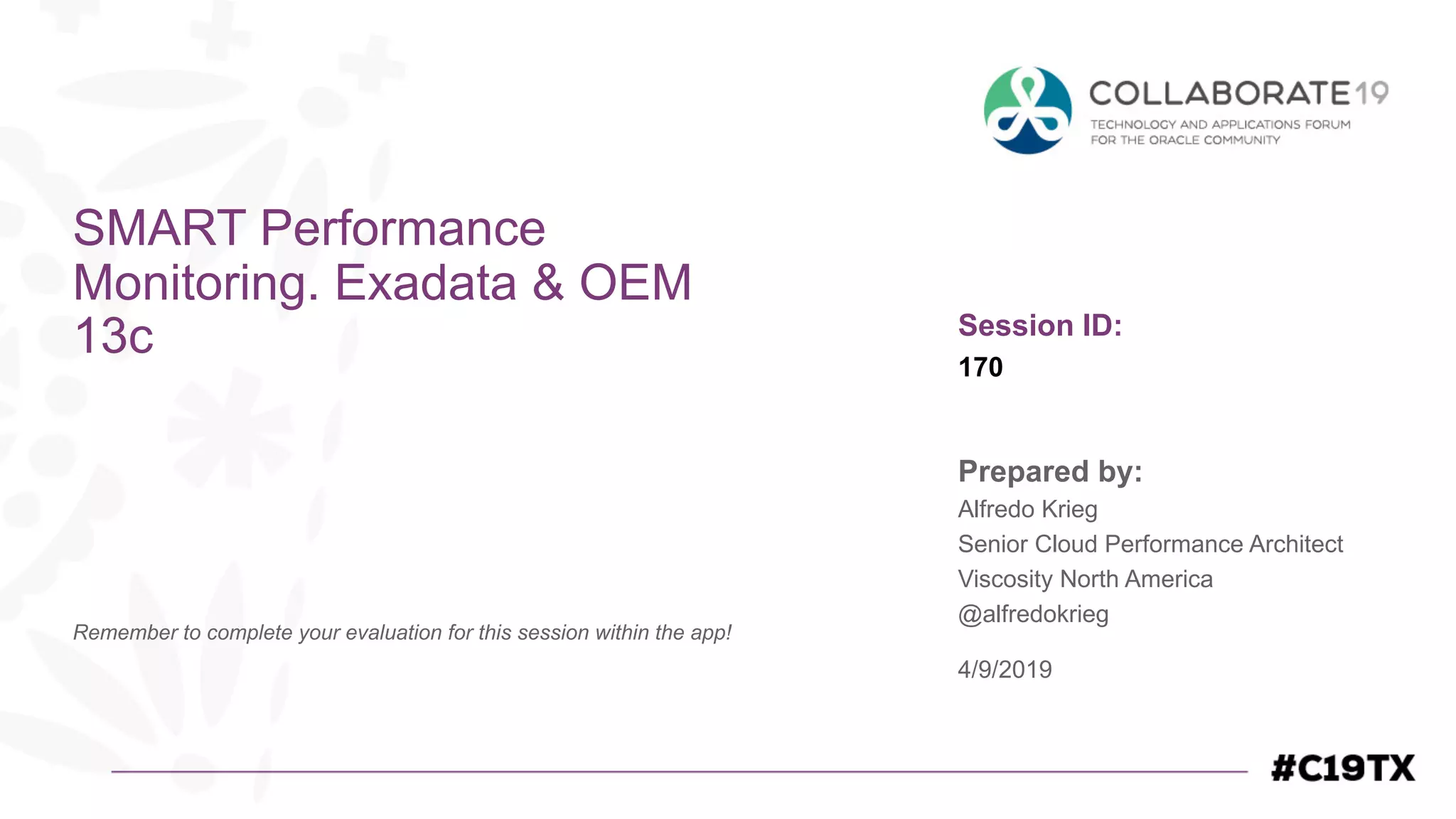 Exadata SMART Monitoring - OEM 13c | PPT