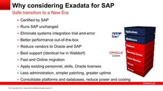 Exadata x4 for_sap | PPTX | Databases | Computer Software and Applications