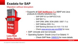 Exadata x4 for_sap | PPTX | Databases | Computer Software and Applications