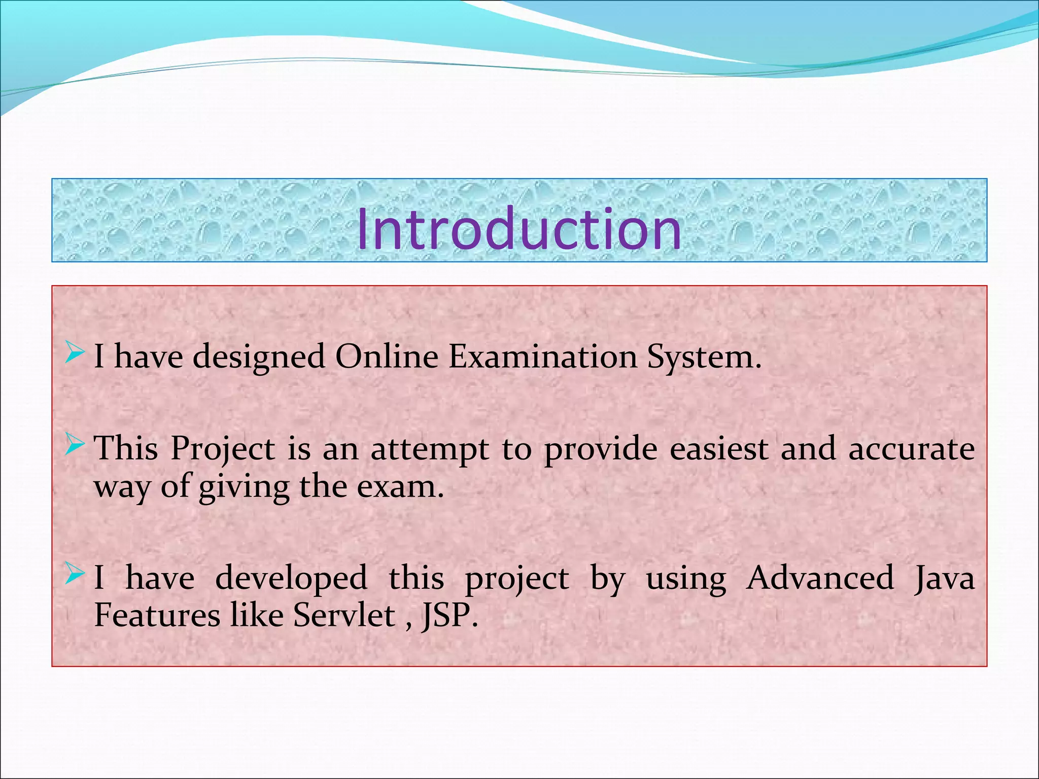 Online Examination System | PPT