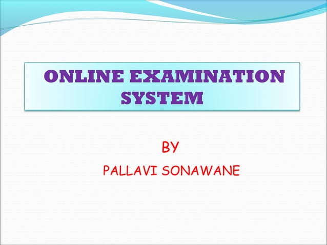 Online Examination System | PPT