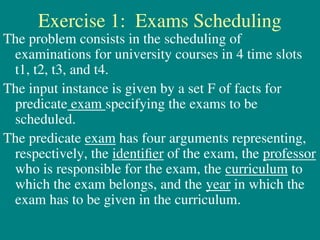 exam.ppt - Exercise 1: Exams Scheduling | PPT