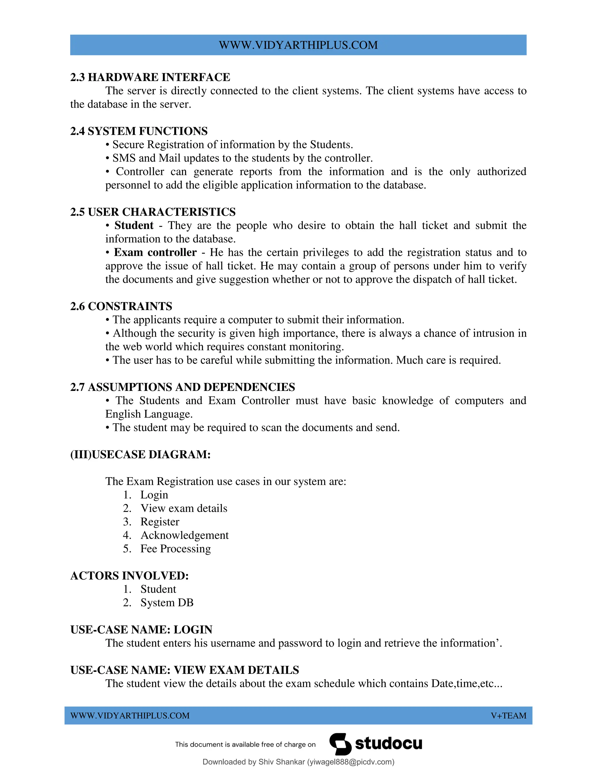 exam-registration-system.pdf very best projeect | PDF
