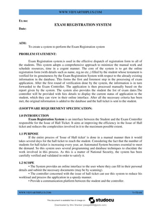 exam-registration-system.pdf very best projeect | PDF