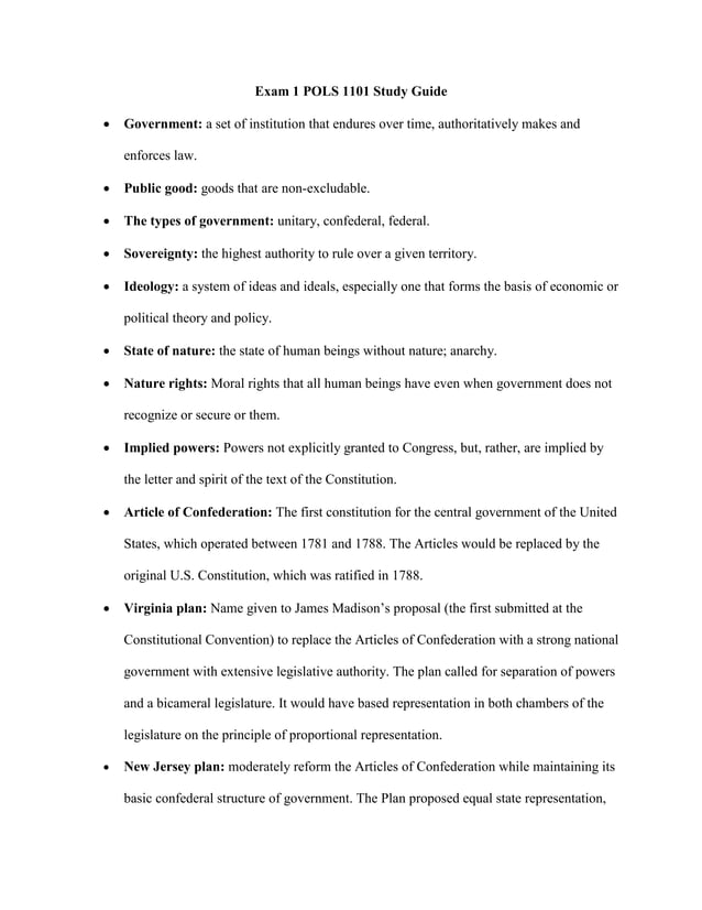 Exam 1 POLS 1101 Study Guide.docx