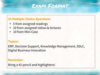 MIS 2101 Diamond Peer Exam 2 Review | PPTX