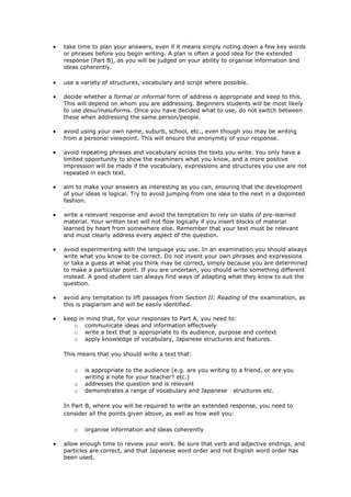 Exam advice booklet | DOCX | Educational Assessment | Education