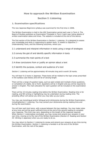 Exam advice booklet | DOCX