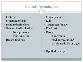 EXAMINATION OF ANTERIOR SEGMENT OF EYE | PPTX