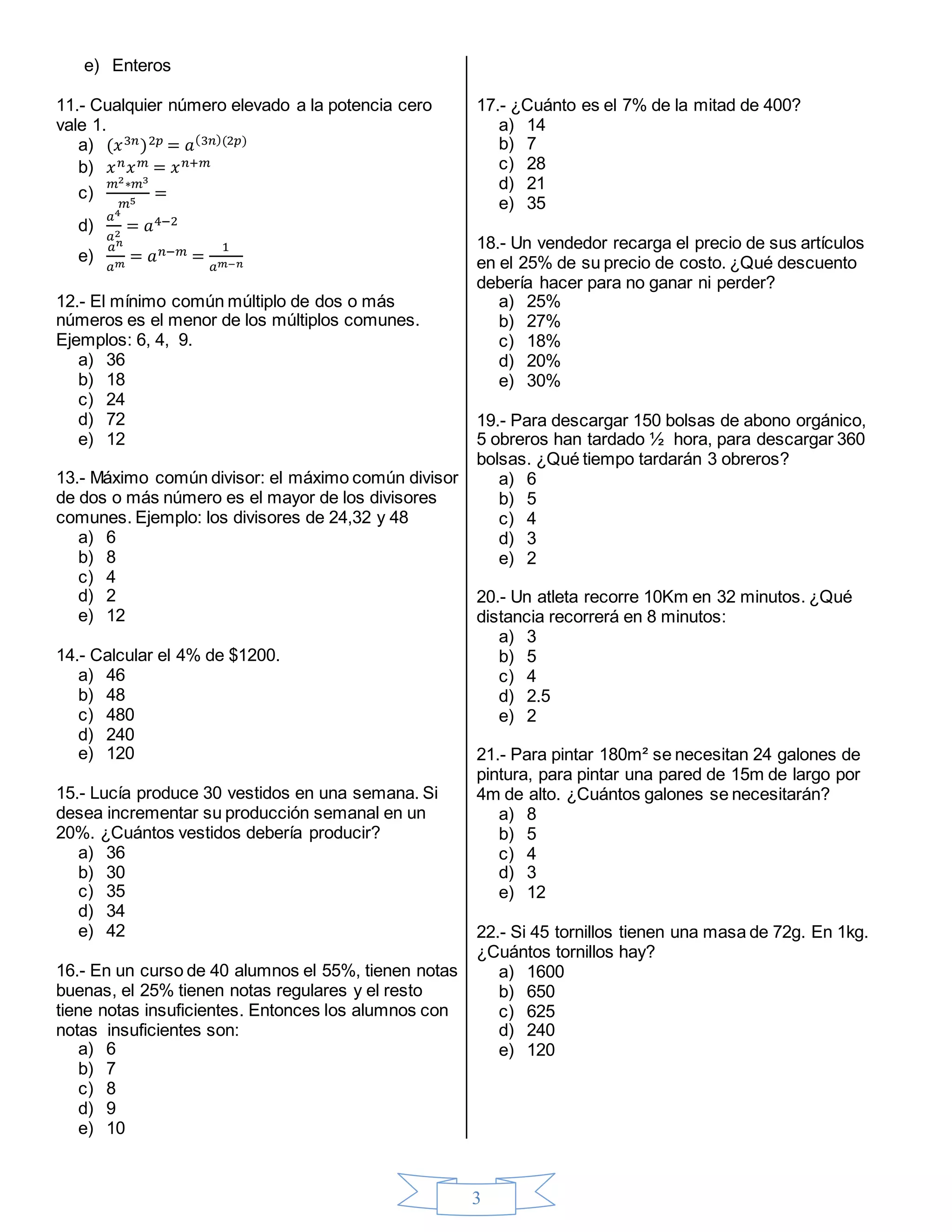 EXAMEN DE MATEMATICAS | PDF