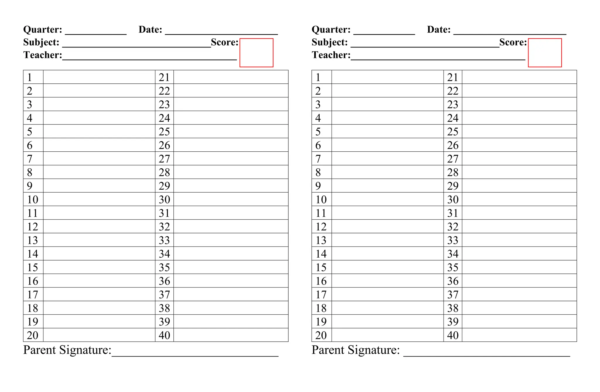 Exam Booklet for the 1st to 4th quarter examination | DOCX