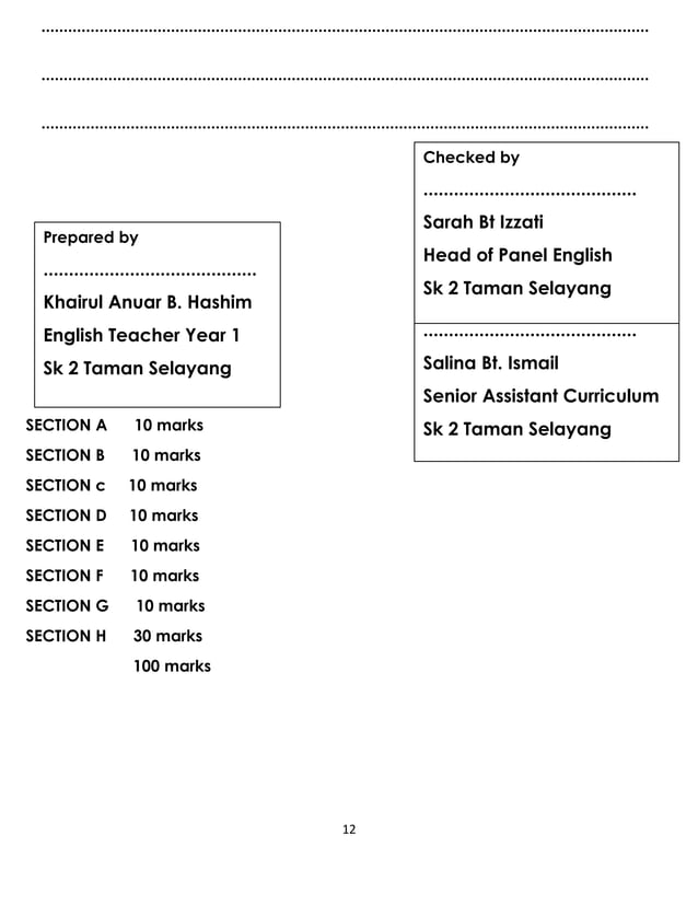 Exam cefr year 1 pat 2018 | PDF