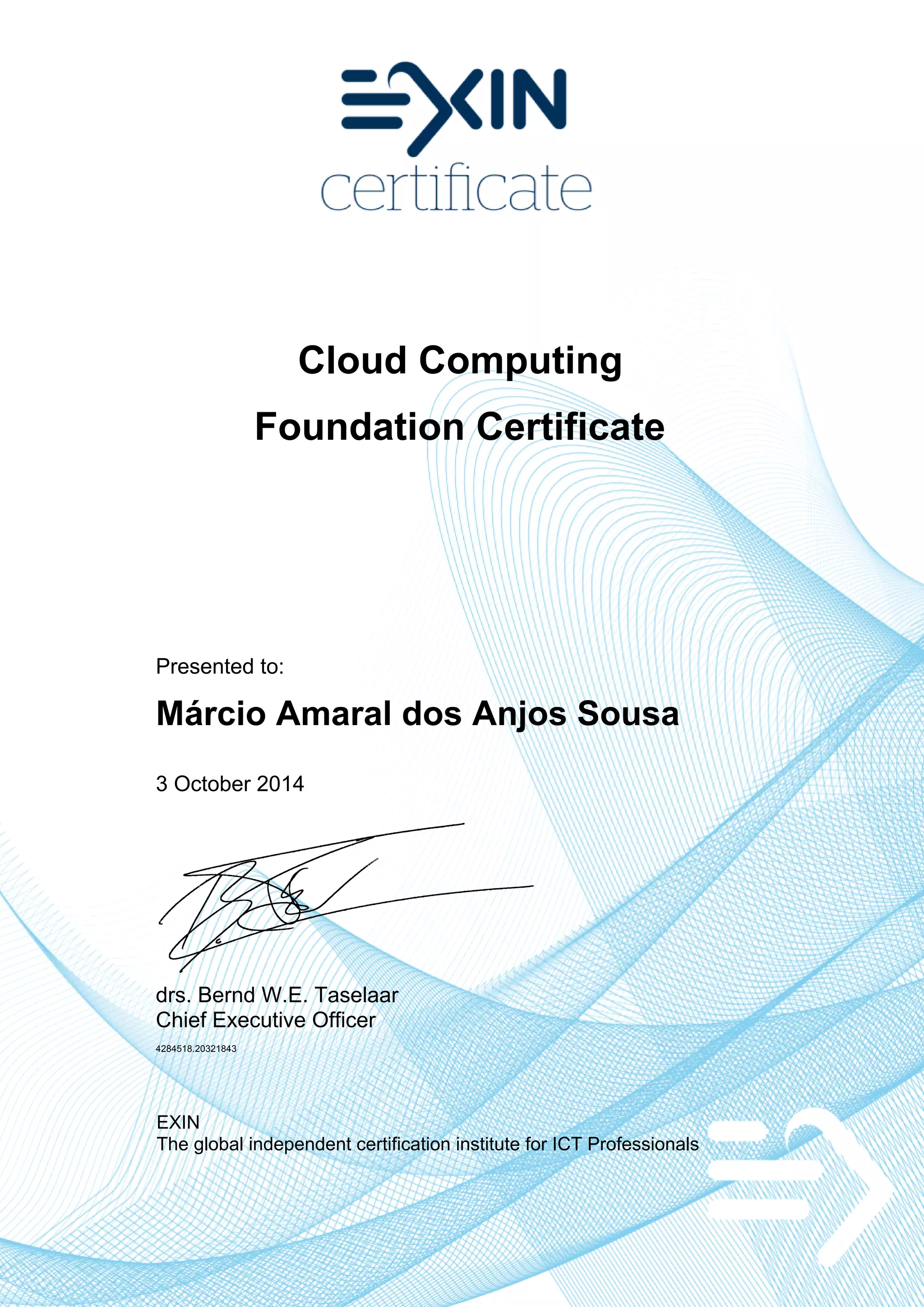 Exam Certificate Cloud Computing Foundation Certificate (CLOUDF) | PDF