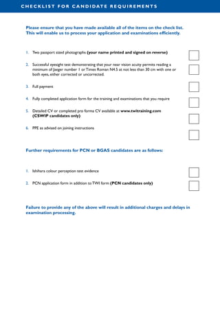 Exam checklist | PDF
