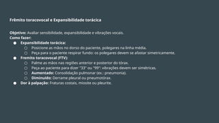 Exame Físico do Tórax, introdução básica | PPTX