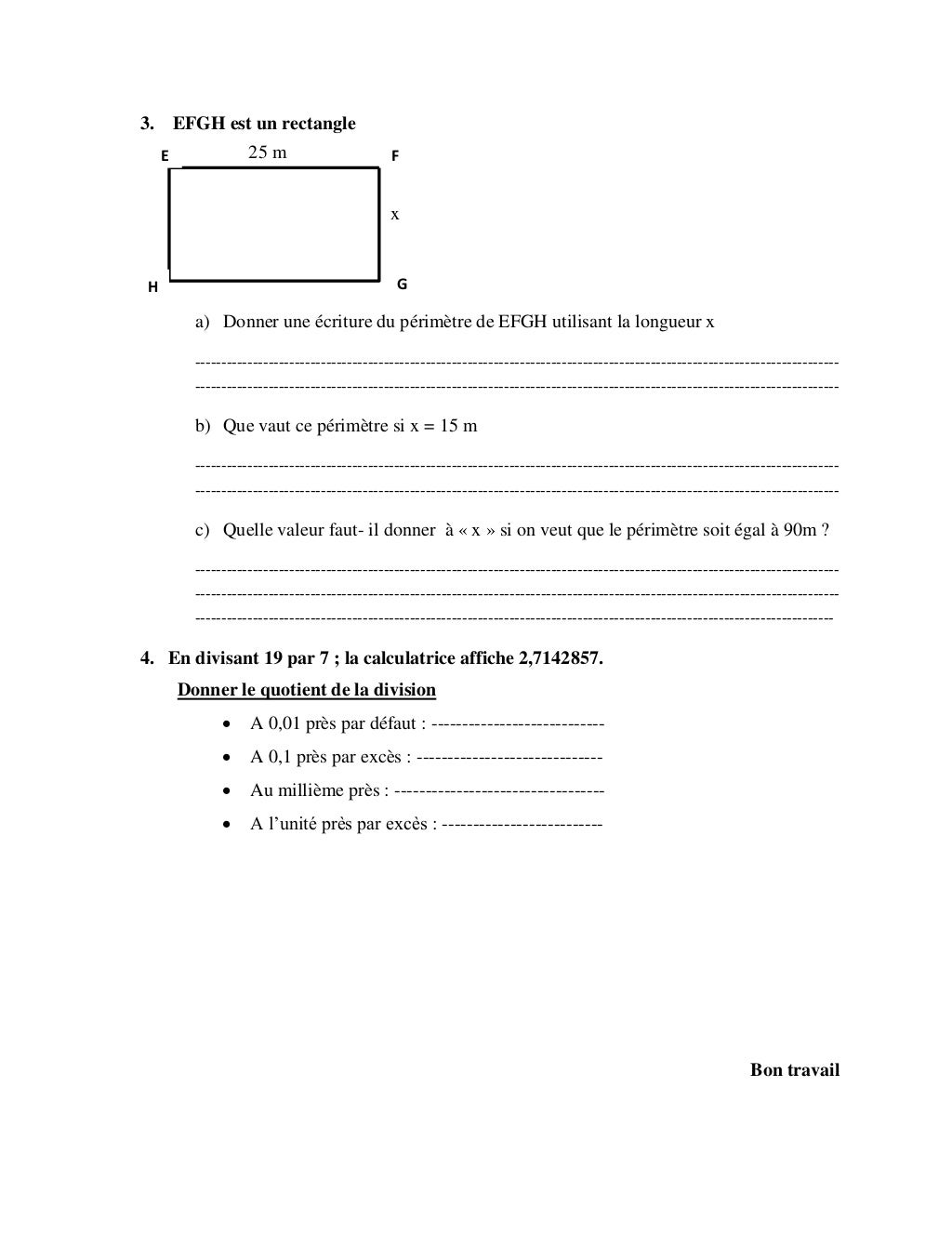 Fiche Supplementaire Maths EB6