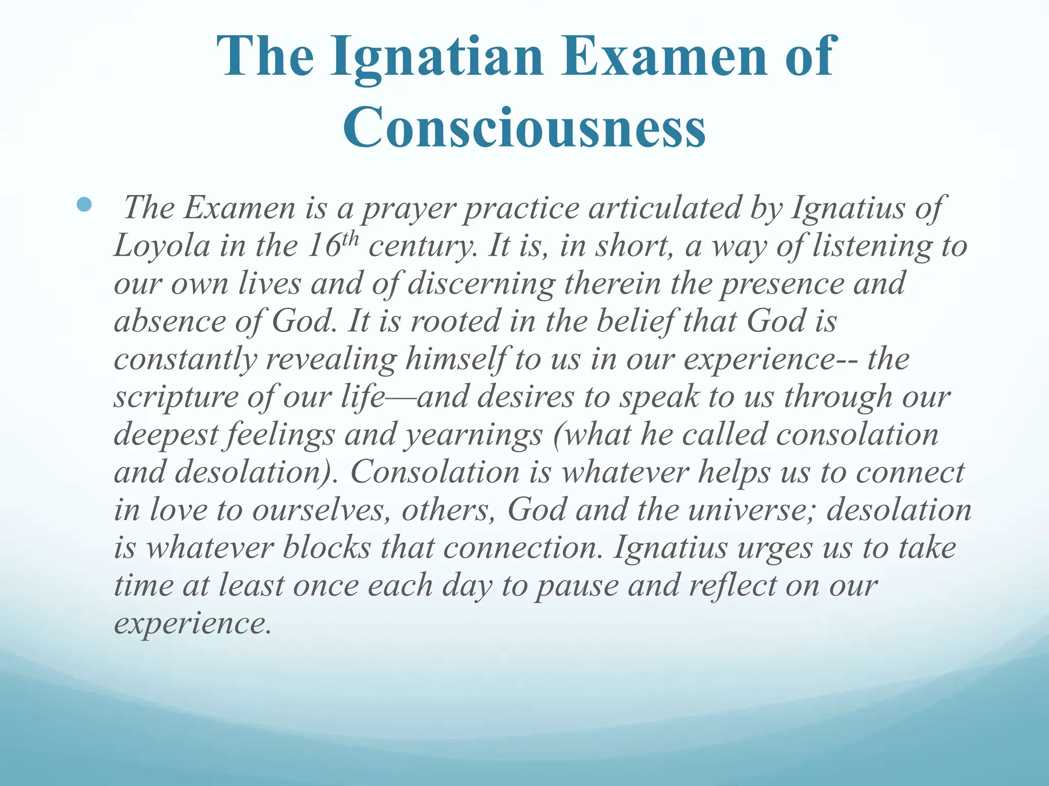 Four Methodologies for Examination of COnscience | PPTX
