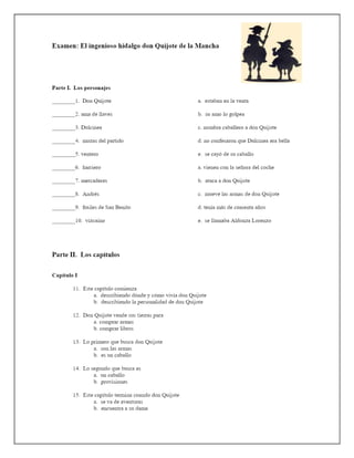 Examen don quijote | PDF
