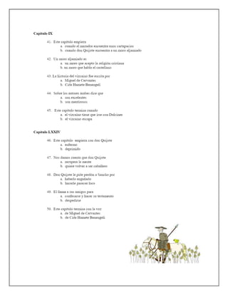 Examen don quijote | PDF