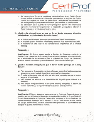 SCRUM MASTER PROFESSIONAL CERTIFICATE (SMPC) MOCK EXAM Examen de ...