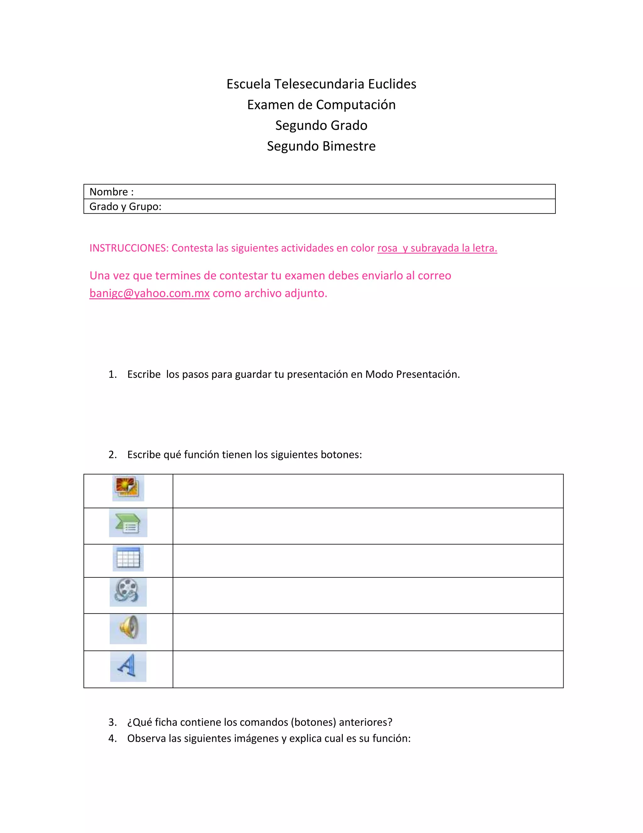 Examen 2do 2do Bimestre Pdf