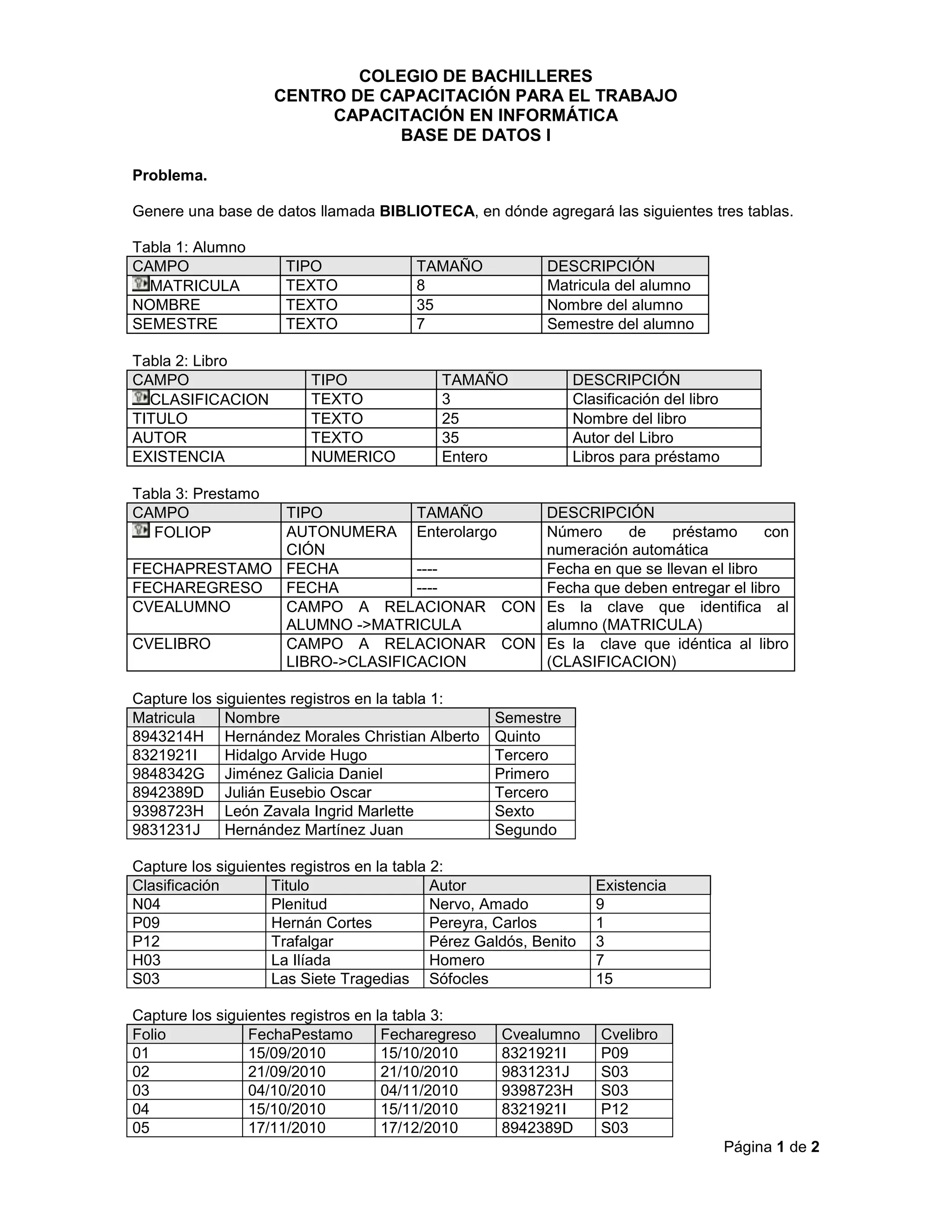 Examen access integrador | PDF