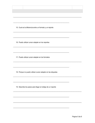 Examen Básico de Reportes con Profit Plus Administrativo 2K8 | DOC