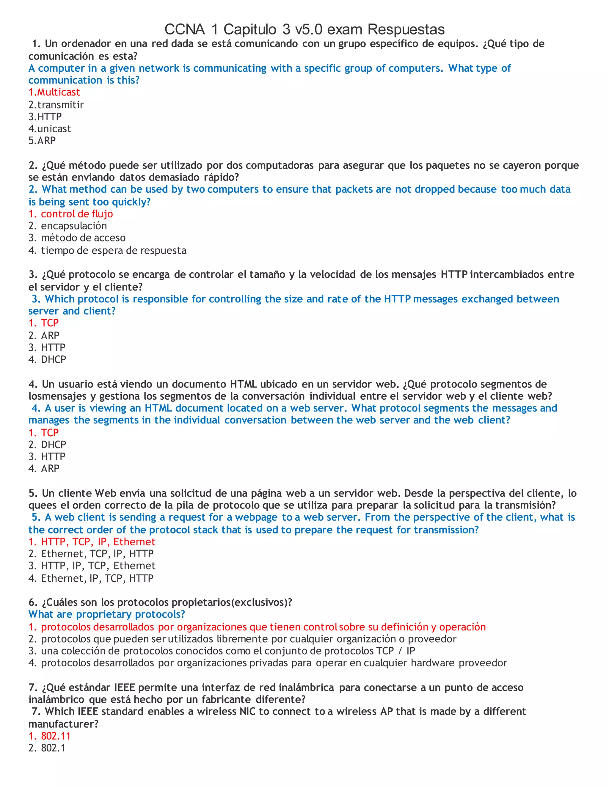 Examen capitulo 3 ccna1 | DOCX