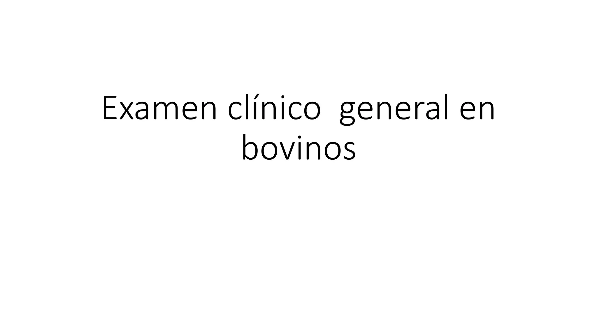 Examen clínico general en bovinos | PPTX