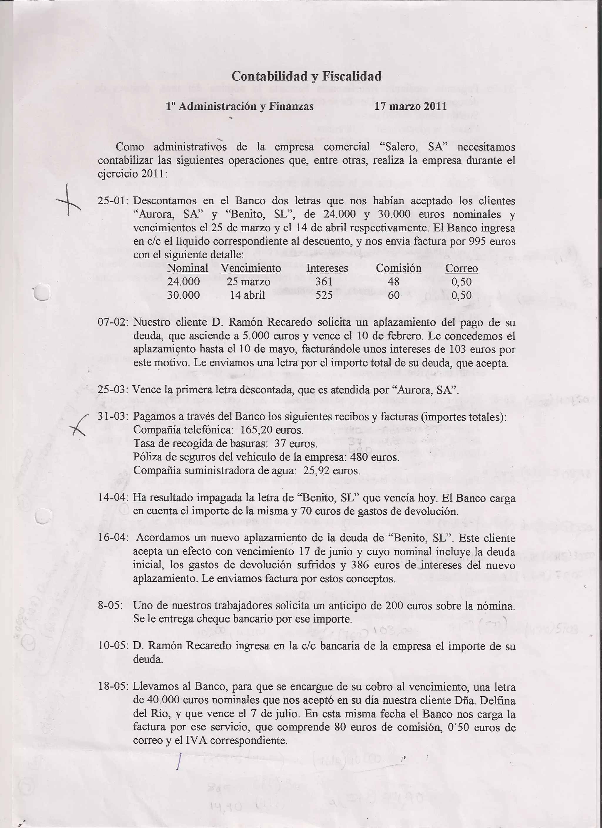 Examen contabilidad resuelto letras | PDF