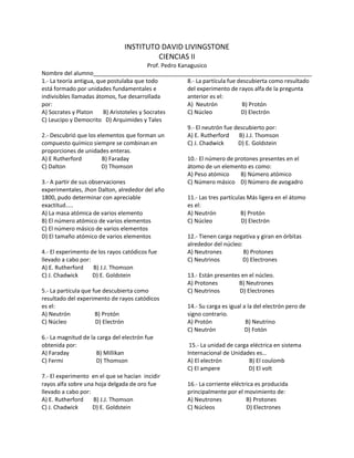 Examen de ciencias ii | PDF