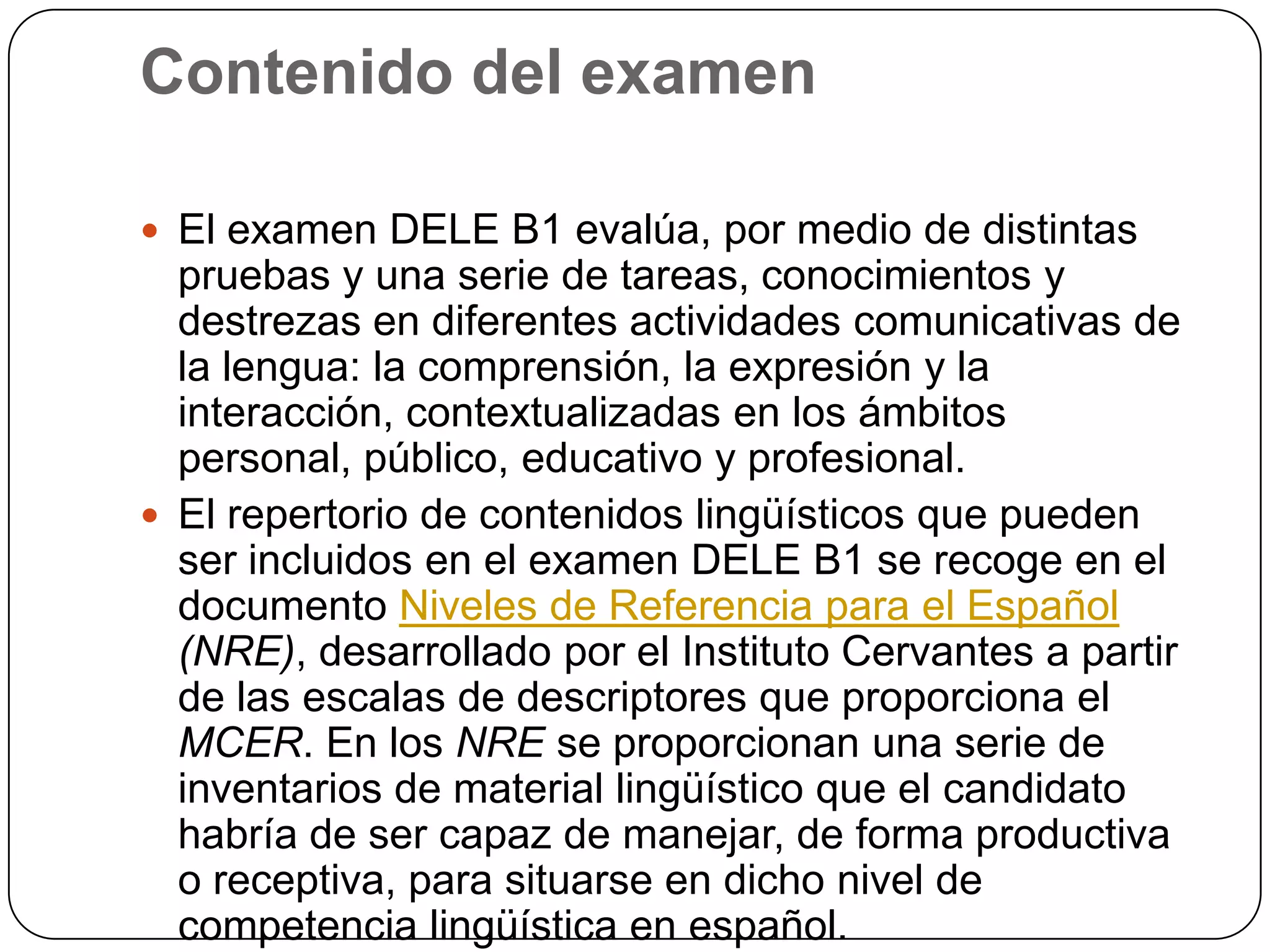 Examen dele b1 | PPTX