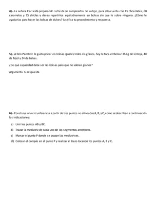 Examen de matematicas. primer grado | PDF