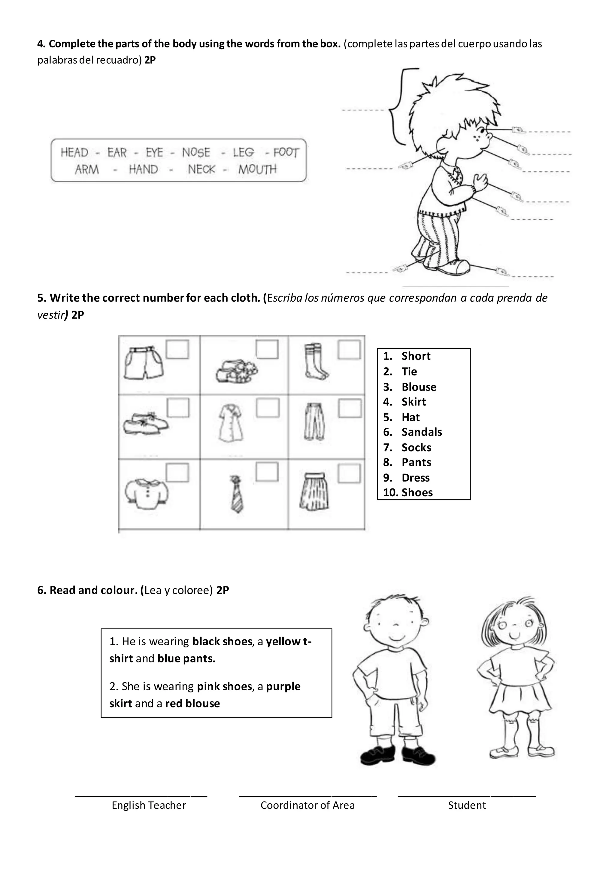 MODELOS DE EXAMEN DE INGLES PARA BASICA | DOCX