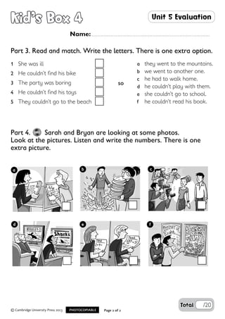 Examenes de ingles de 4º | PDF