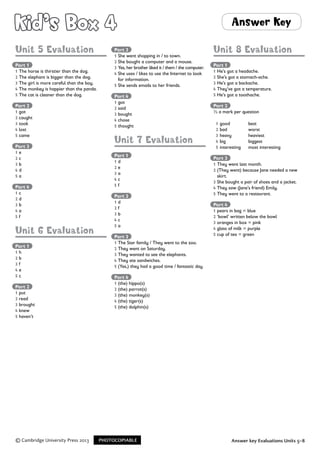 Examenes de ingles de 4º | PDF