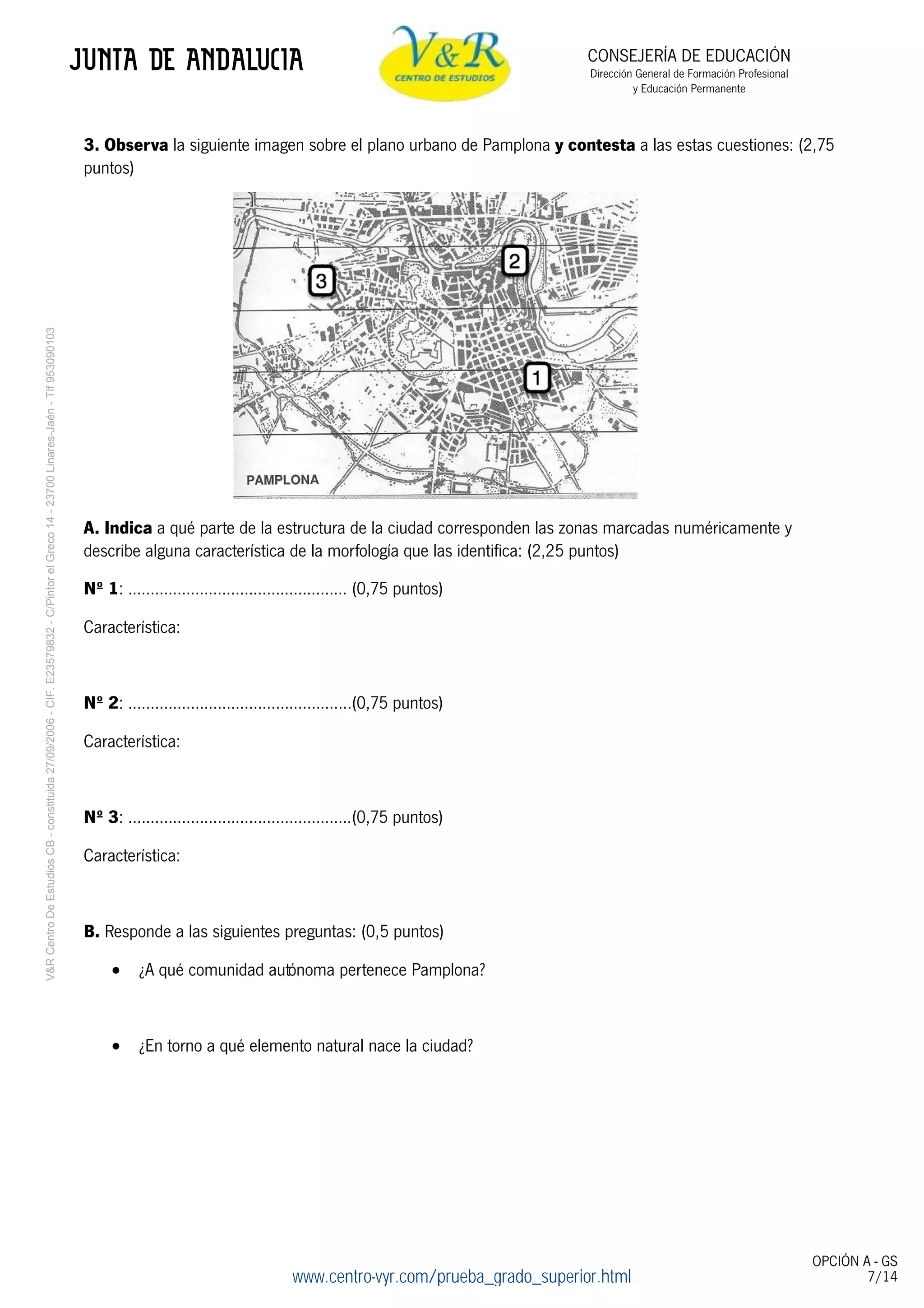 Examenes de geografia grado superior Andalucia | PDF