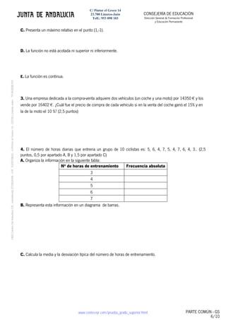 Examenes matematicas grado_superior_andalucia | PDF