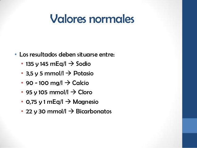 Valores Normales De Calcio