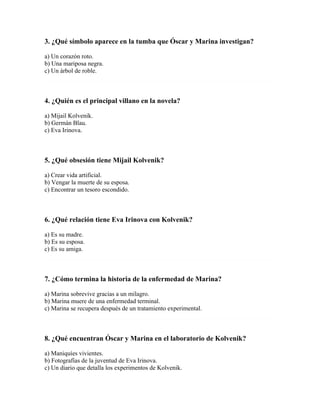 Examen de marina para alumnos de 4º de la ESO | DOCX