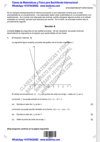 Examen Matemáticas Nivel Medio Prueba 1 TZ0 Mayo 2016 | PDF