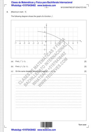 Examen Matemáticas IB Nivel Medio Prueba 1 TZ1 Mayo 2015 | PDF