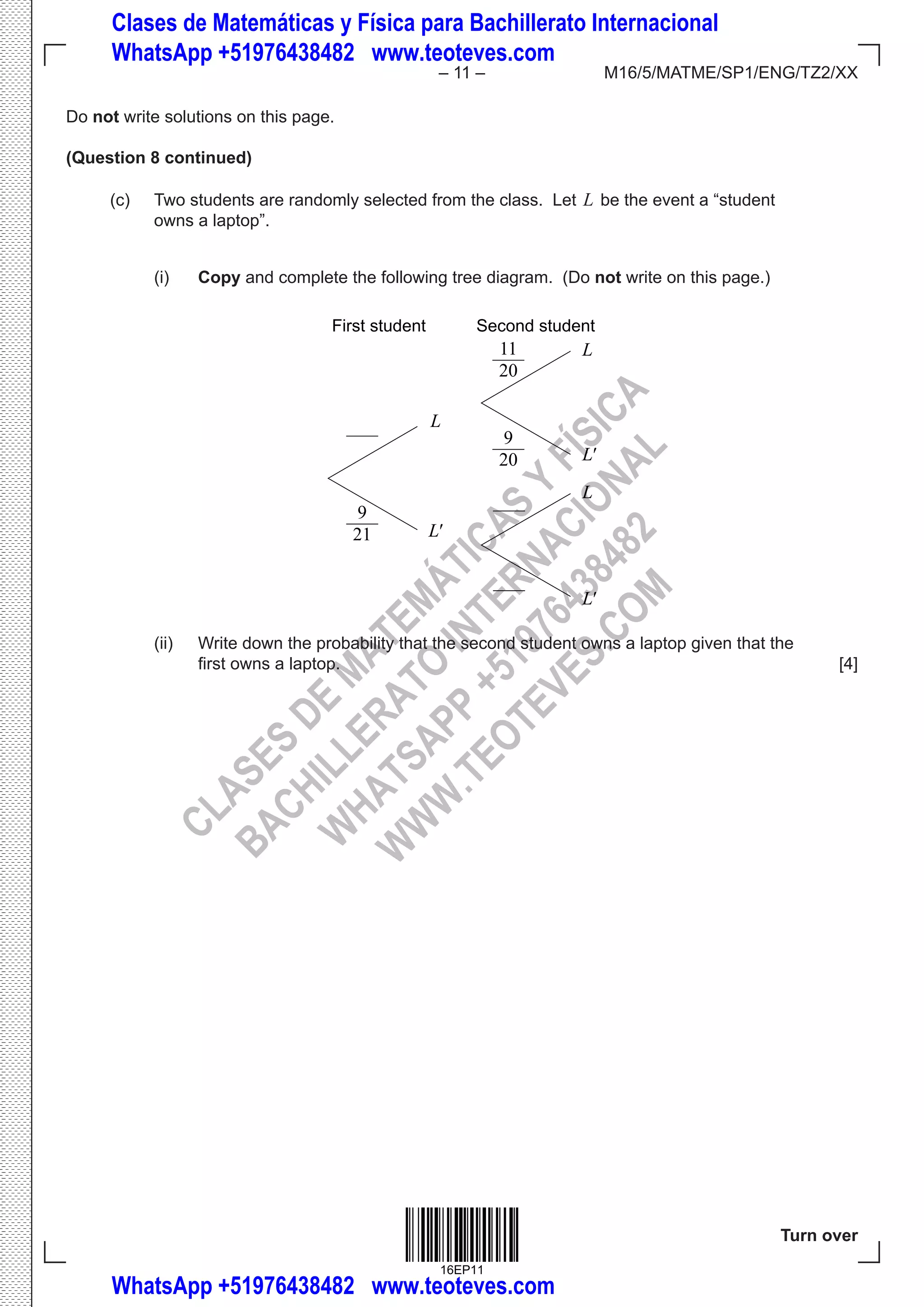 Examen Matemáticas Nivel Medio Prueba 1 TZ2 Mayo 2016 | PDF