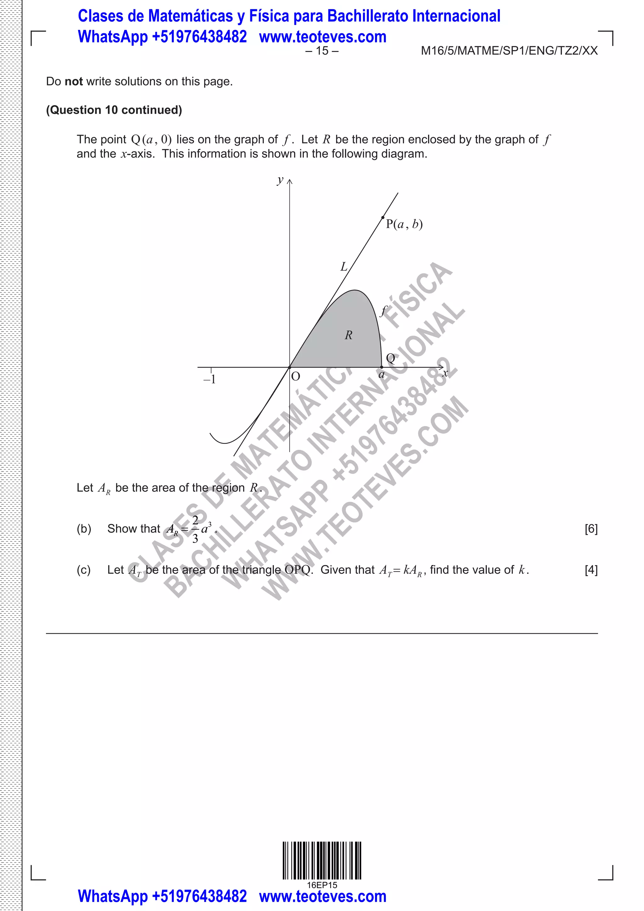 Examen Matemáticas Nivel Medio Prueba 1 TZ2 Mayo 2016 | PDF