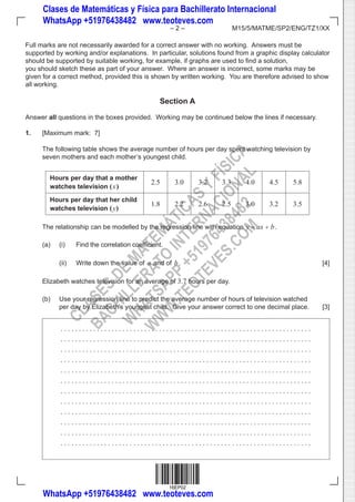 Examen Matemáticas Nivel Medio Prueba 2 TZ1 Mayo 2015 | PDF